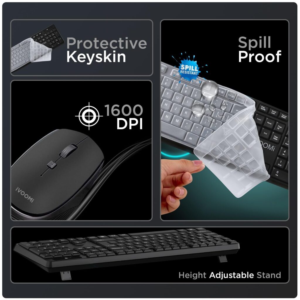 Spice Wireless Keyboard & Mouse Combo with Keyskin - iVOOMi INNOVATION